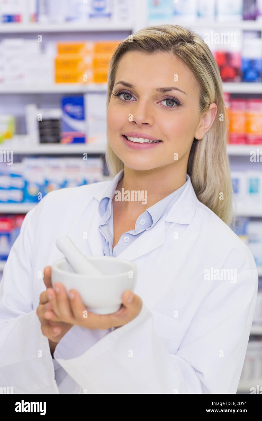 Pharmacist mixing a medicine Stock Photo - Alamy