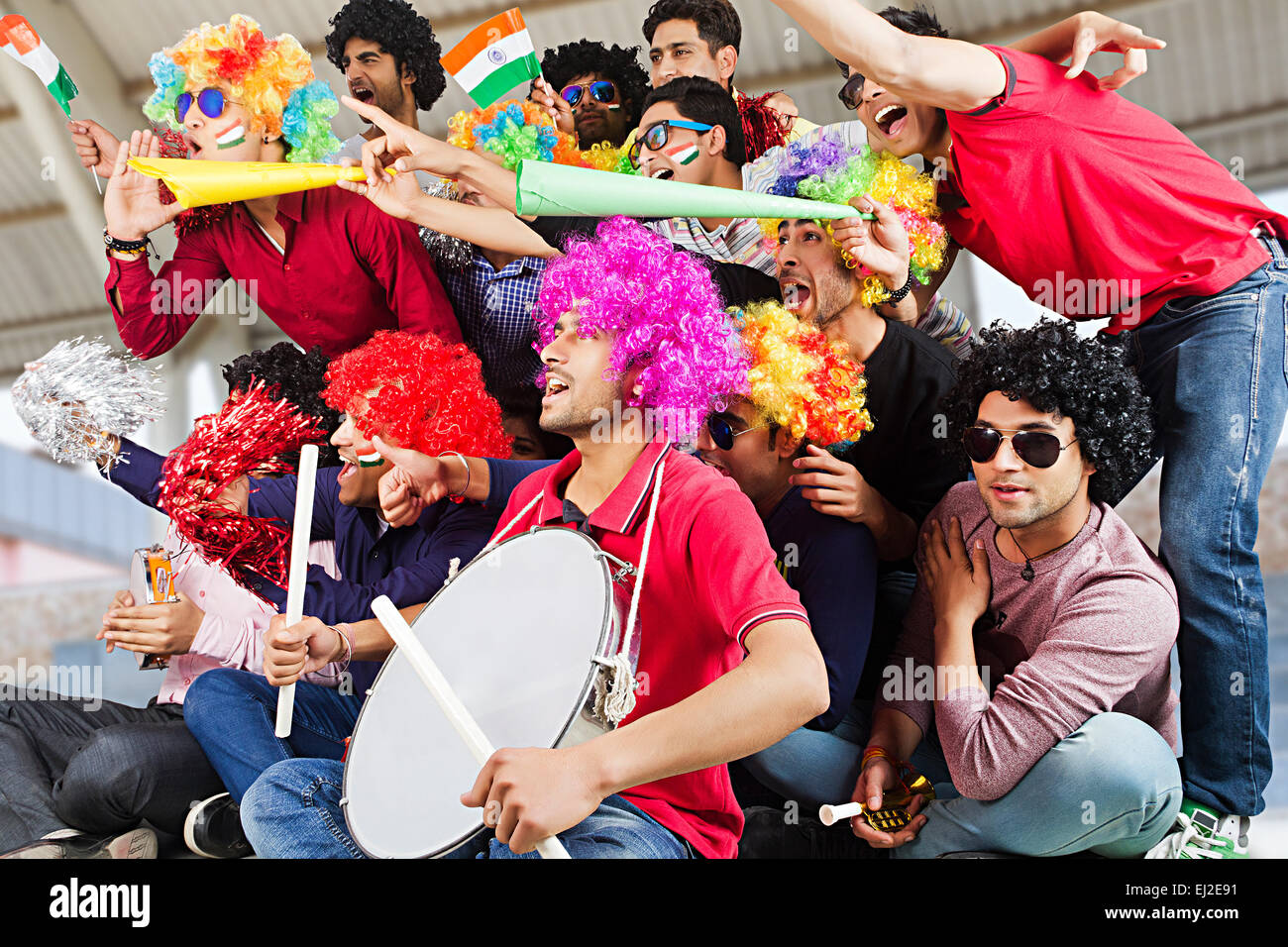 indian Cricket Spectators Group Crowds Stock Photo - Alamy
