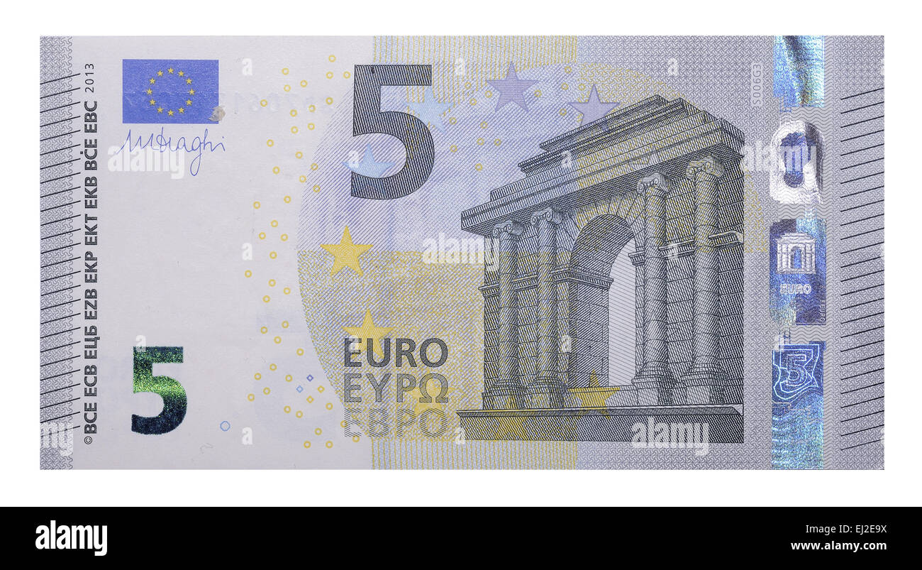 New banknotes 5 Euro Stock Photo - Alamy