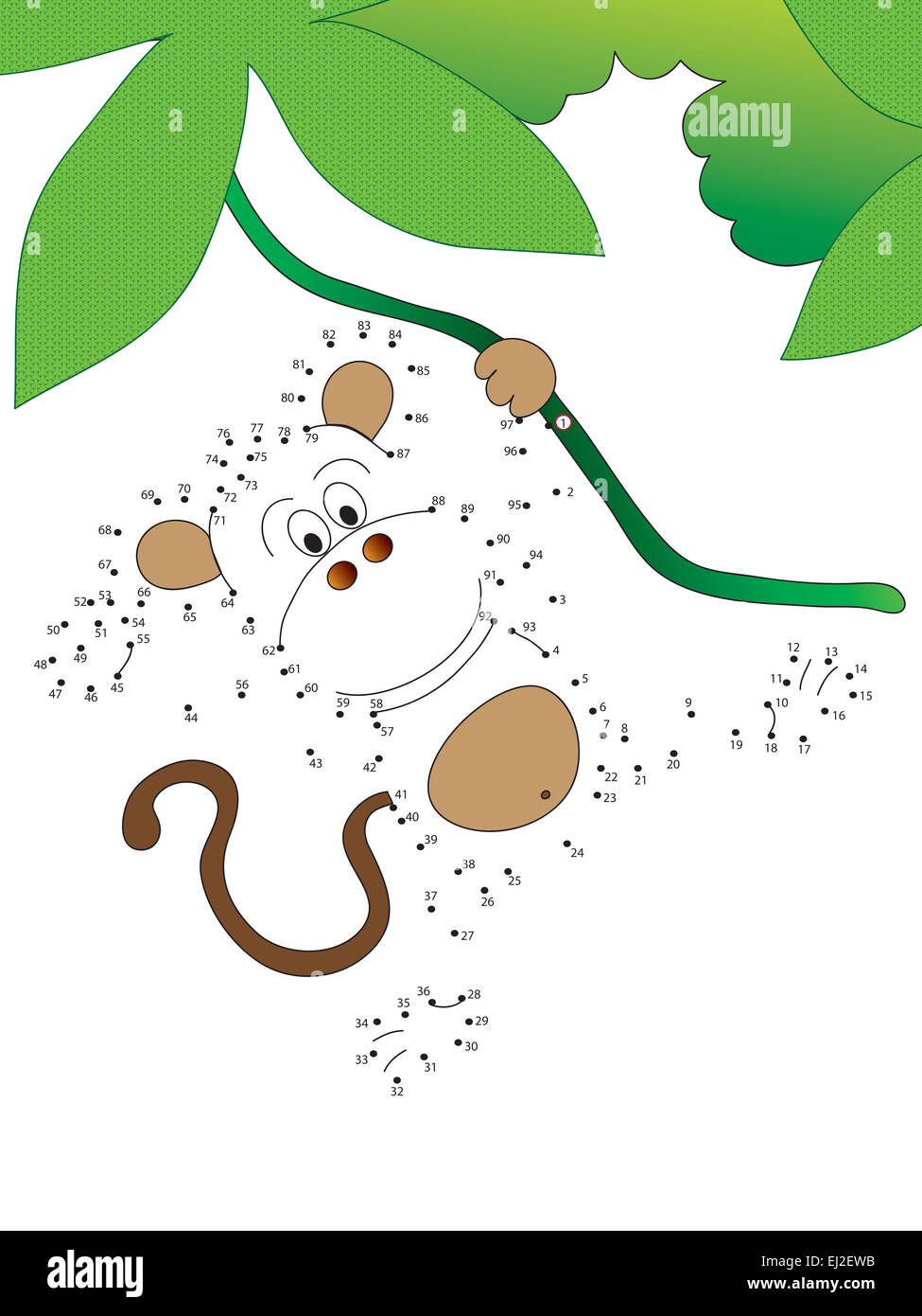 Game for children : join the dots following the numbers Stock Photo - Alamy