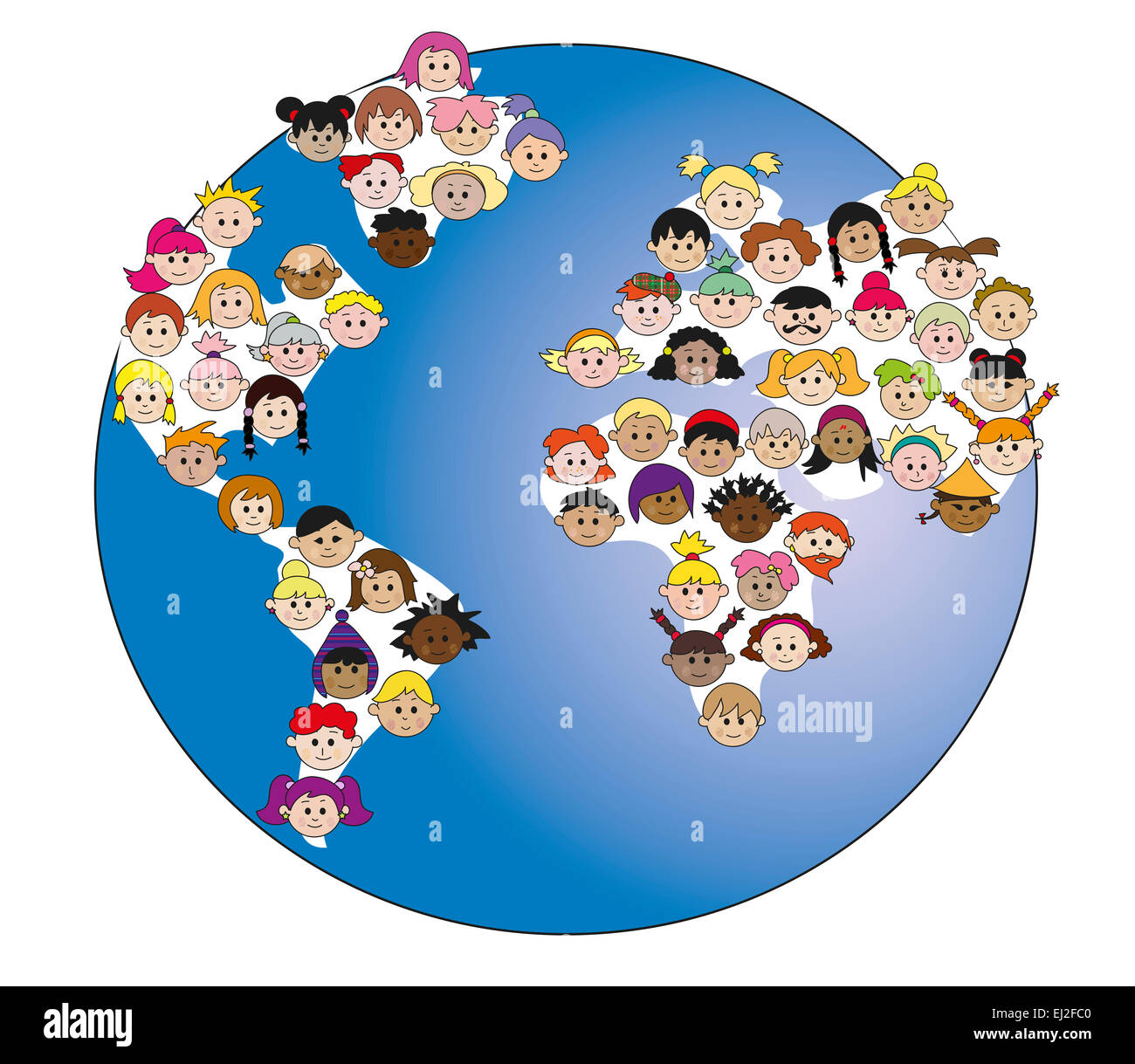 Cartoon cute children world hi-res stock photography and images - Alamy