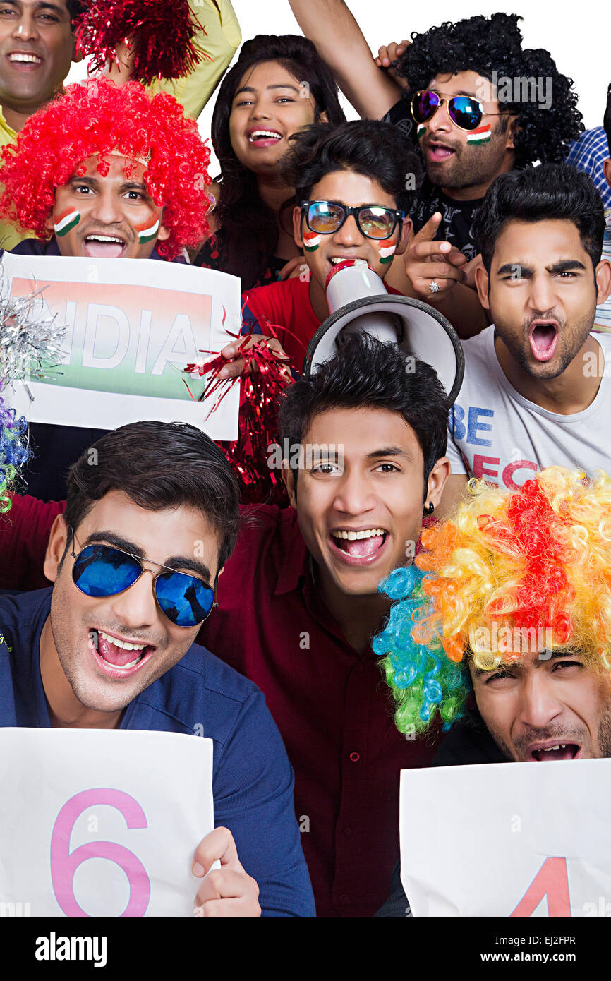 indian Cricket Spectators Group Crowds Stock Photo - Alamy