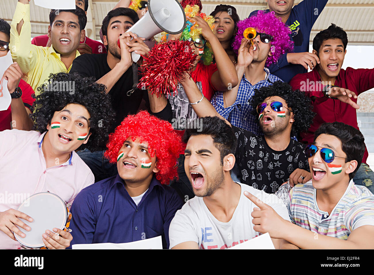 indian Cricket Spectators Group Crowds Stock Photo - Alamy