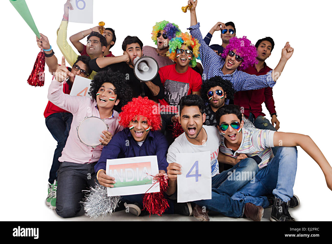 Indian cricket spectators group hi-res stock photography and images - Alamy