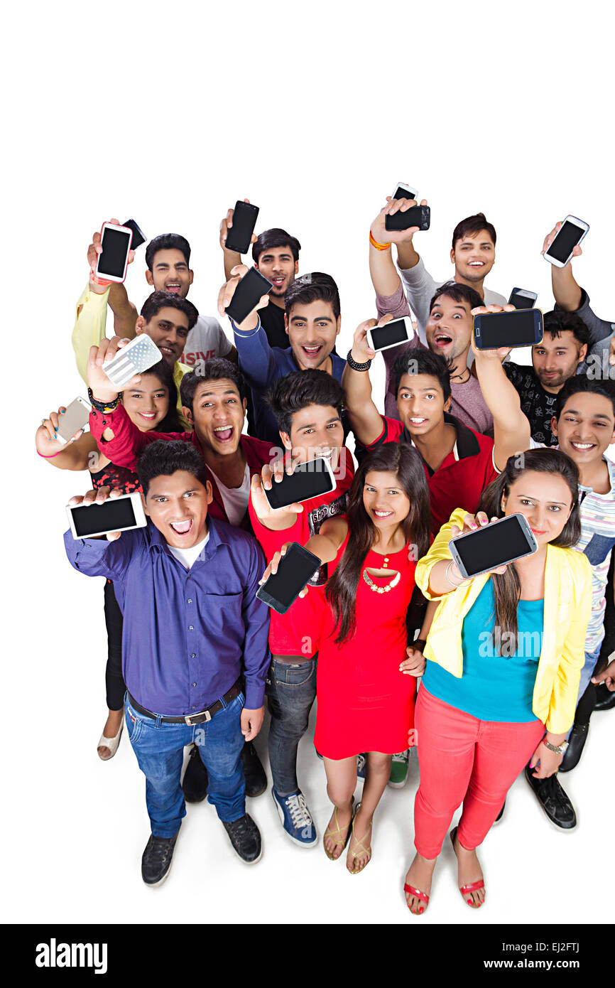 Standing holding mouth open communication crowd hi-res stock ...