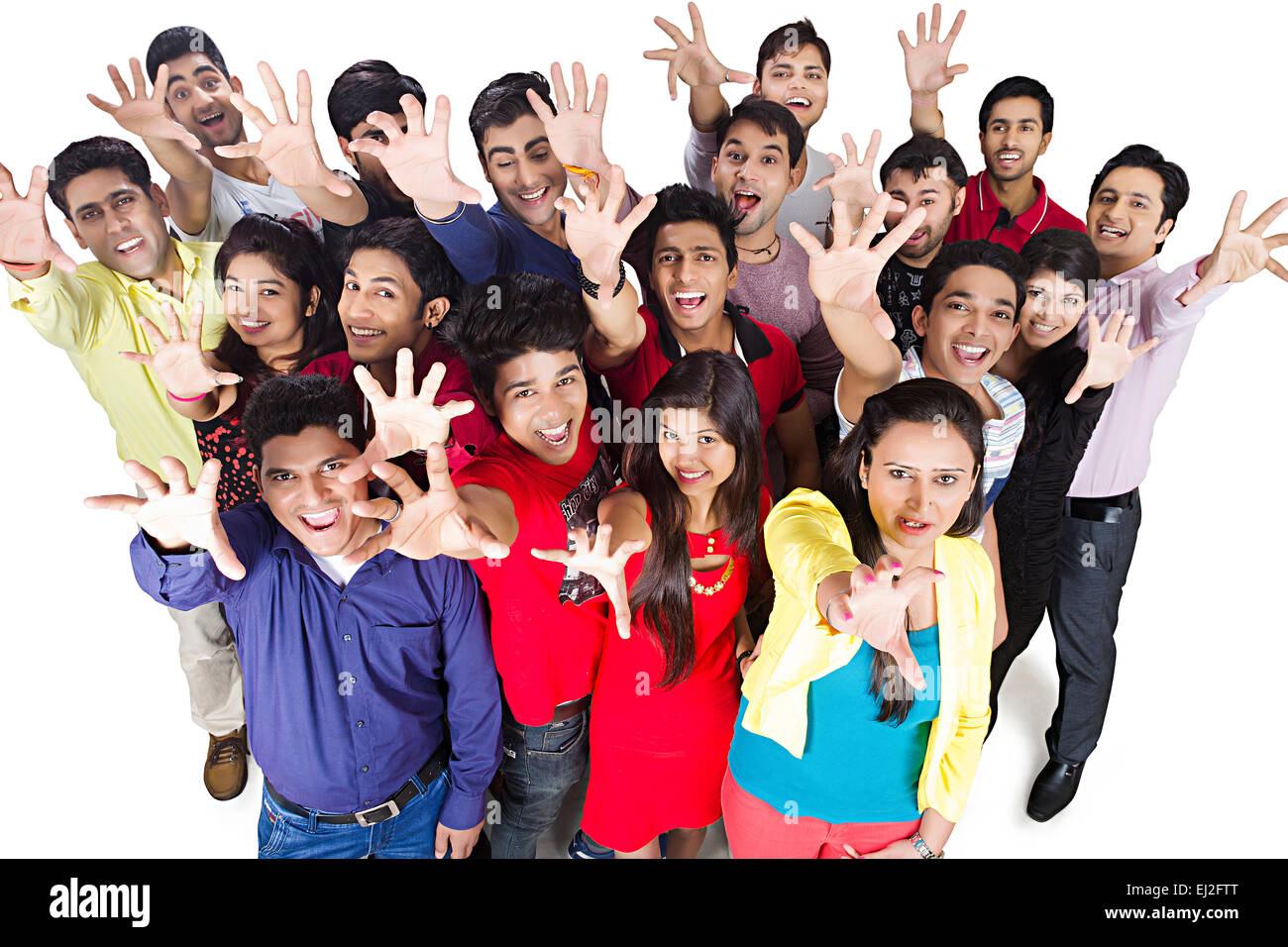 indian College friends Group Crowds Reaching Stock Photo - Alamy