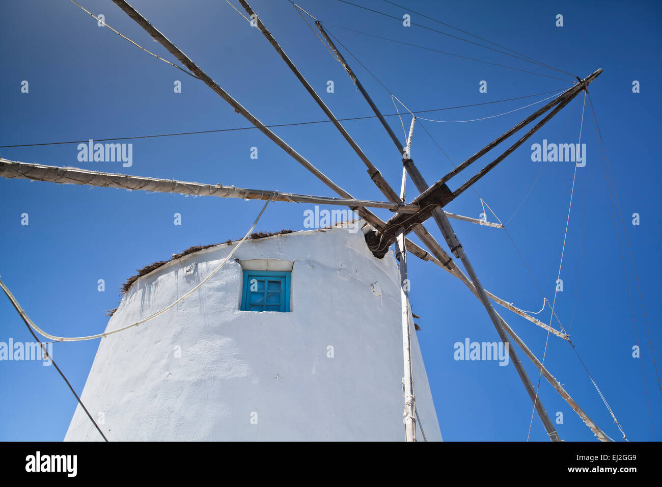 A typical windmill in Parikia, Paros, Greece Stock Photo - Alamy