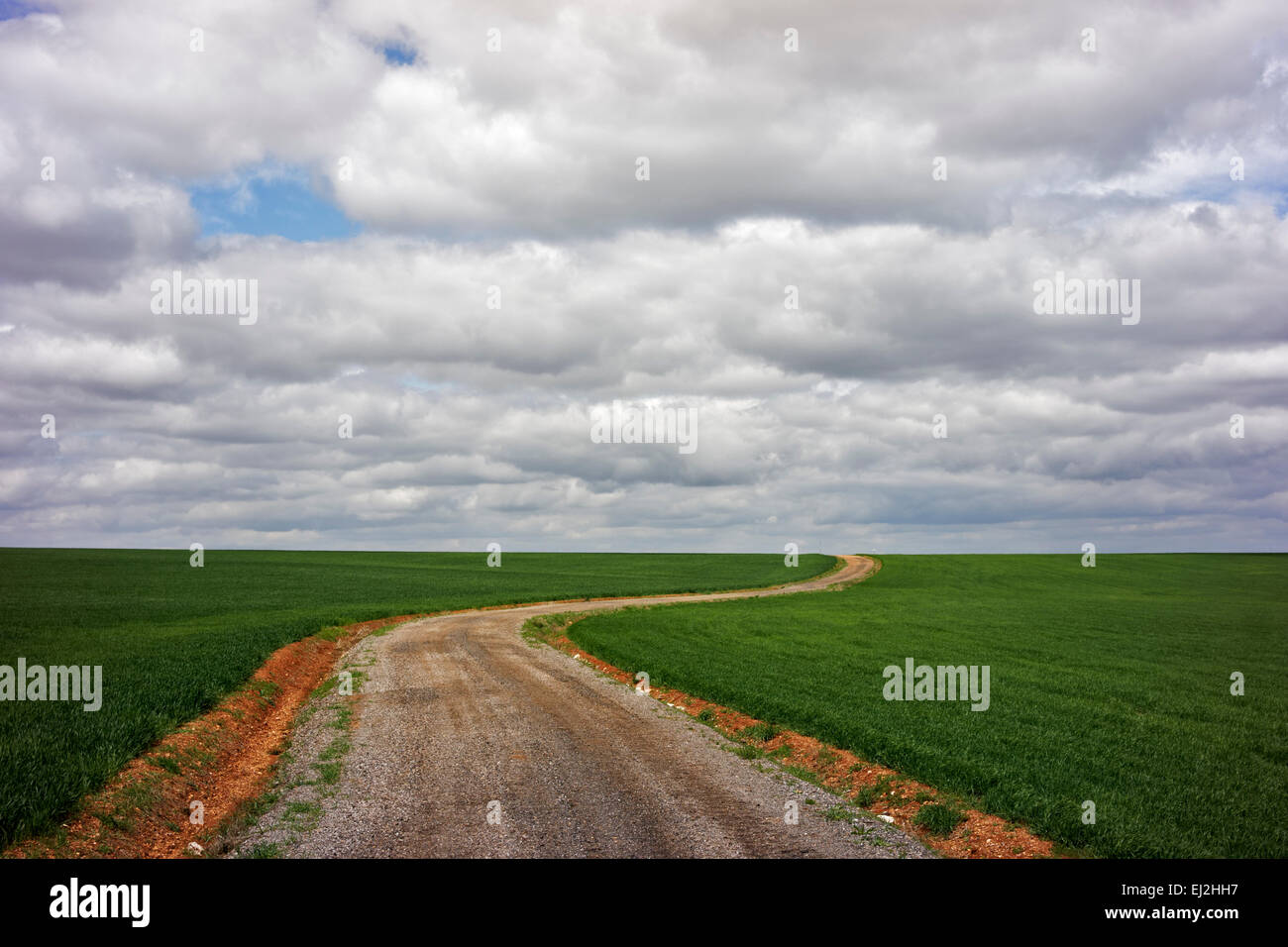 Country road in Soria province, Spain Stock Photo - Alamy