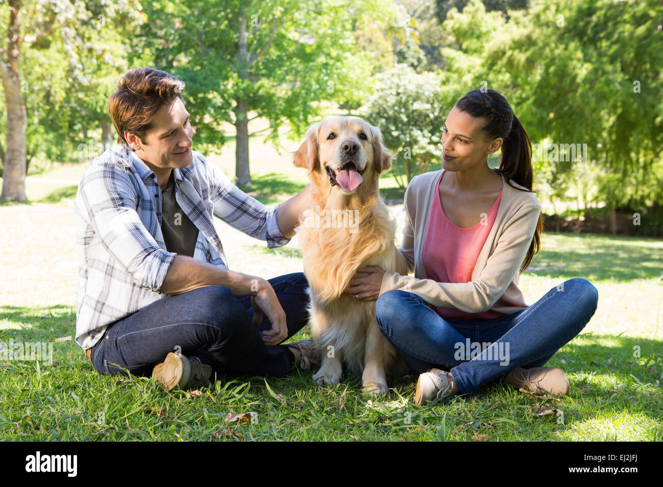 Couple dog park spring hi-res stock photography and images - Alamy