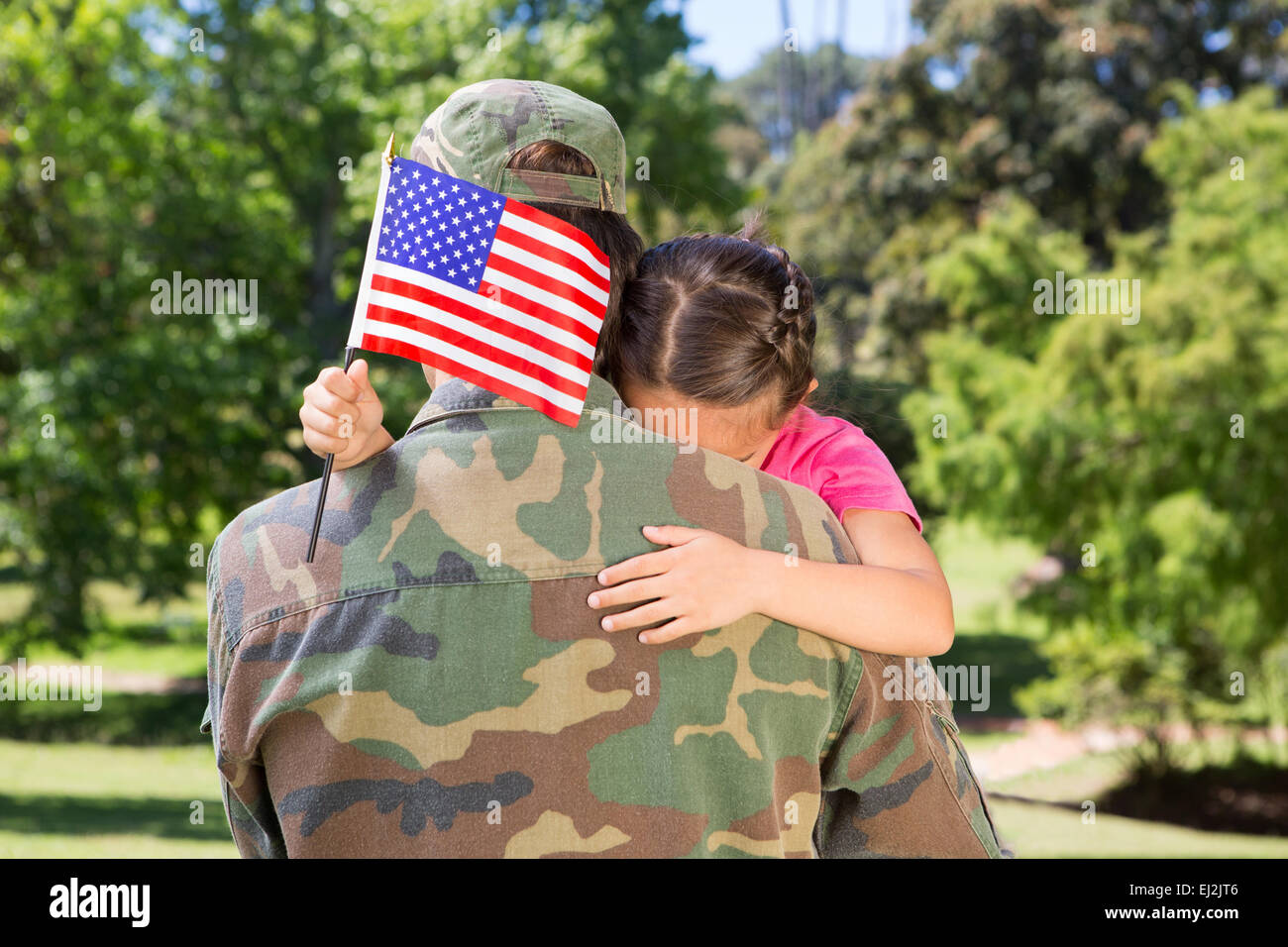 American soldier reunited with daughter Stock Photo - Alamy