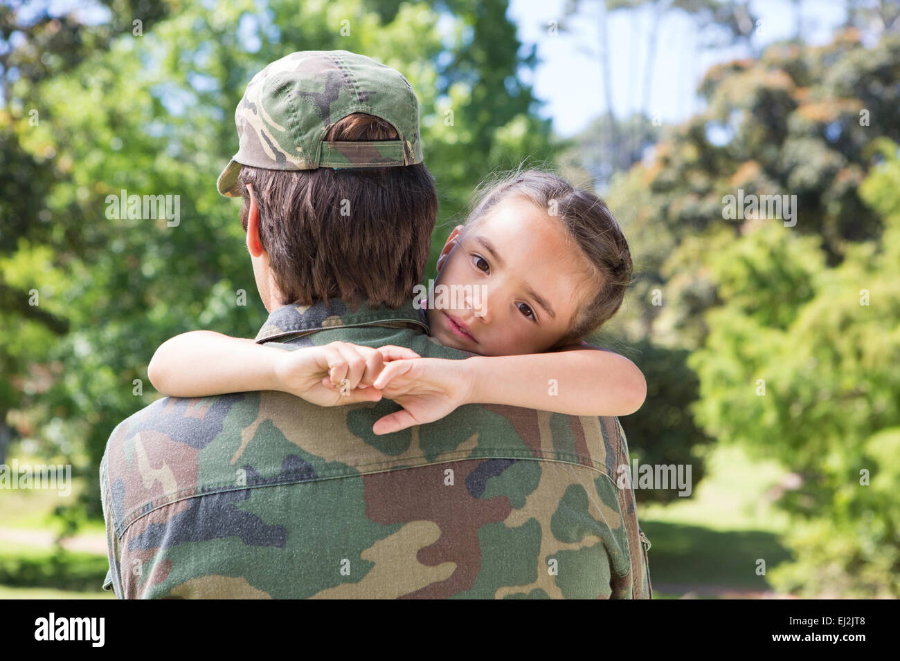 Soldier reunited with his daughter Stock Photo - Alamy