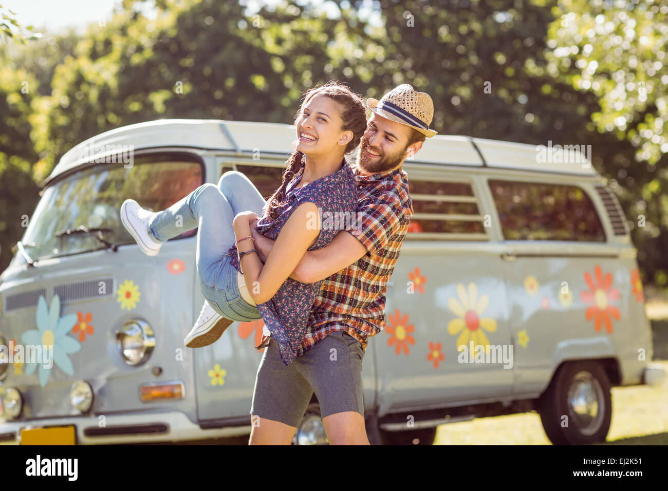 Hipster couple having fun together Stock Photo - Alamy