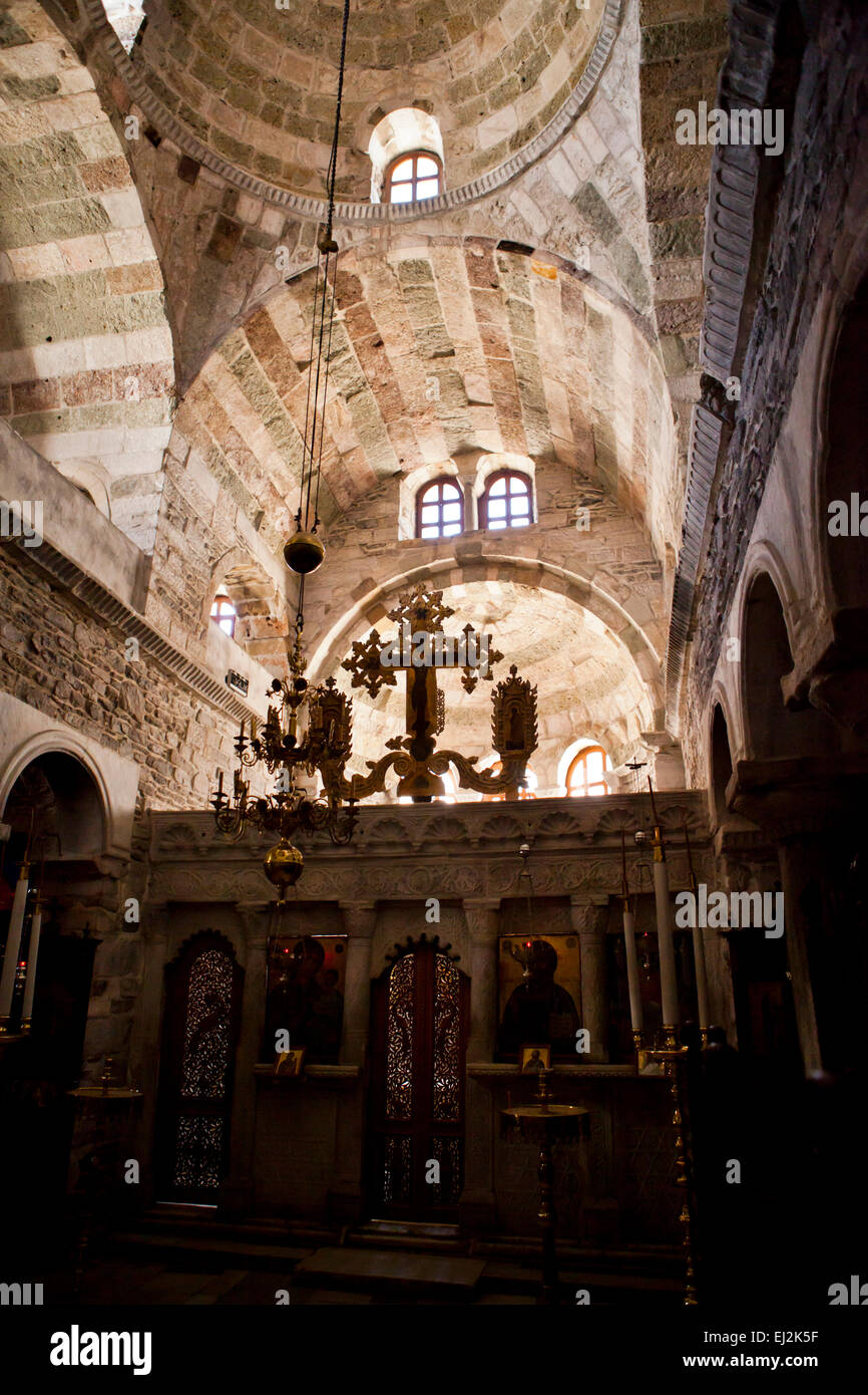 The Interior of the church of Panagia Ekatontapiliani in Parikia, Paros ...