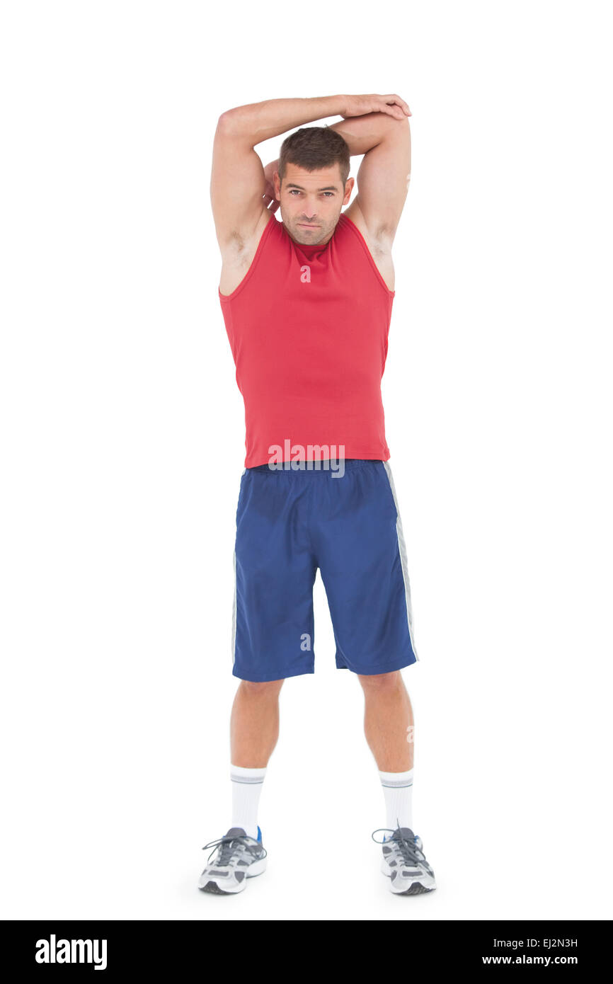 Fit man stretching his arms Stock Photo - Alamy