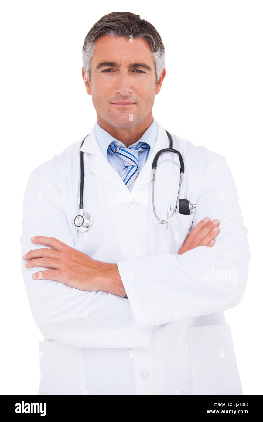 Serious doctor looking at camera Stock Photo - Alamy