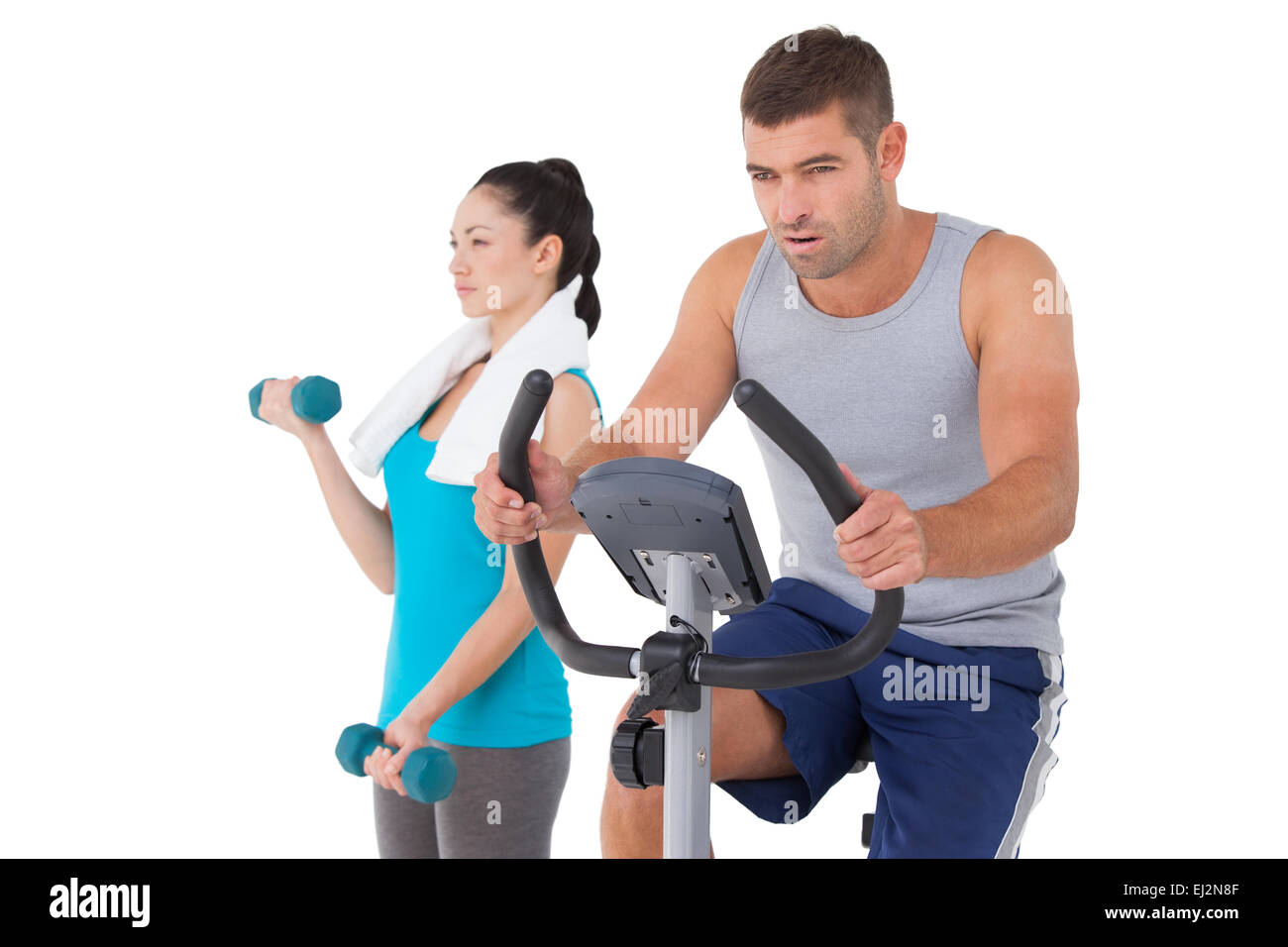 Man and woman working out Stock Photo - Alamy
