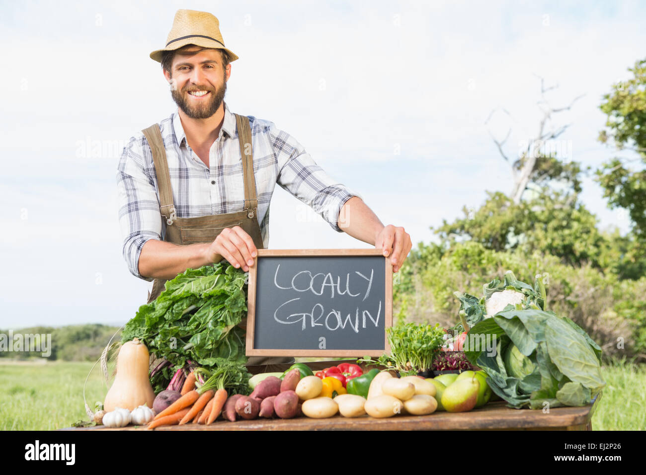 Farmer selling his organic produce Stock Photo - Alamy