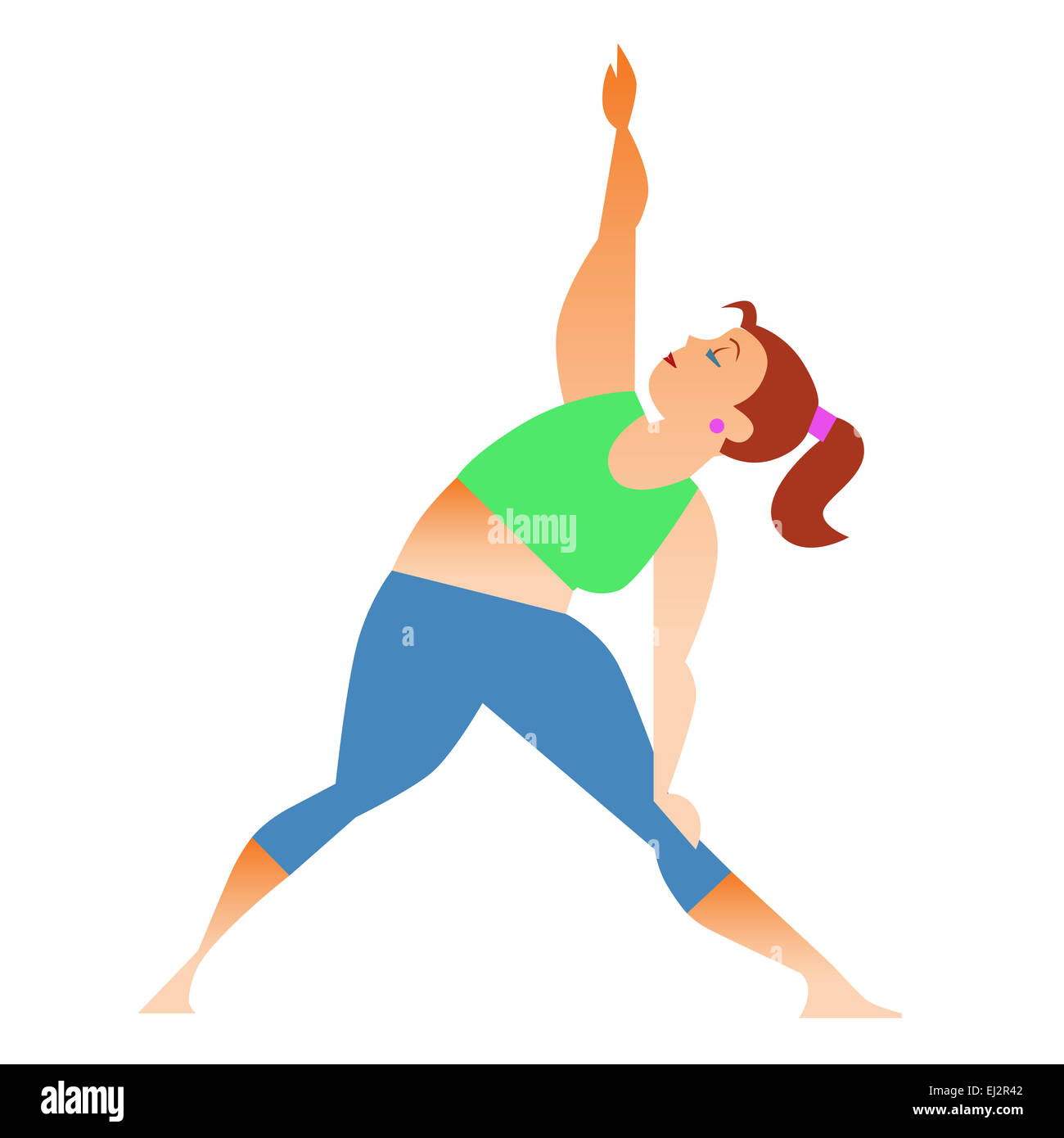 Conventional bit thick woman does yoga. Health care and spiritual Stock ...