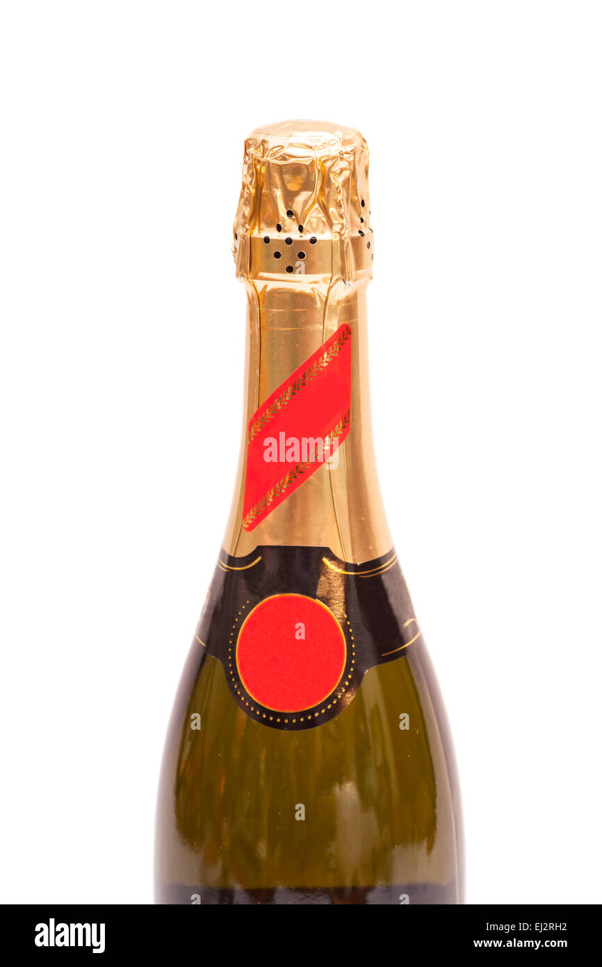 Bottle of champagne isolated on white background Stock Photo - Alamy