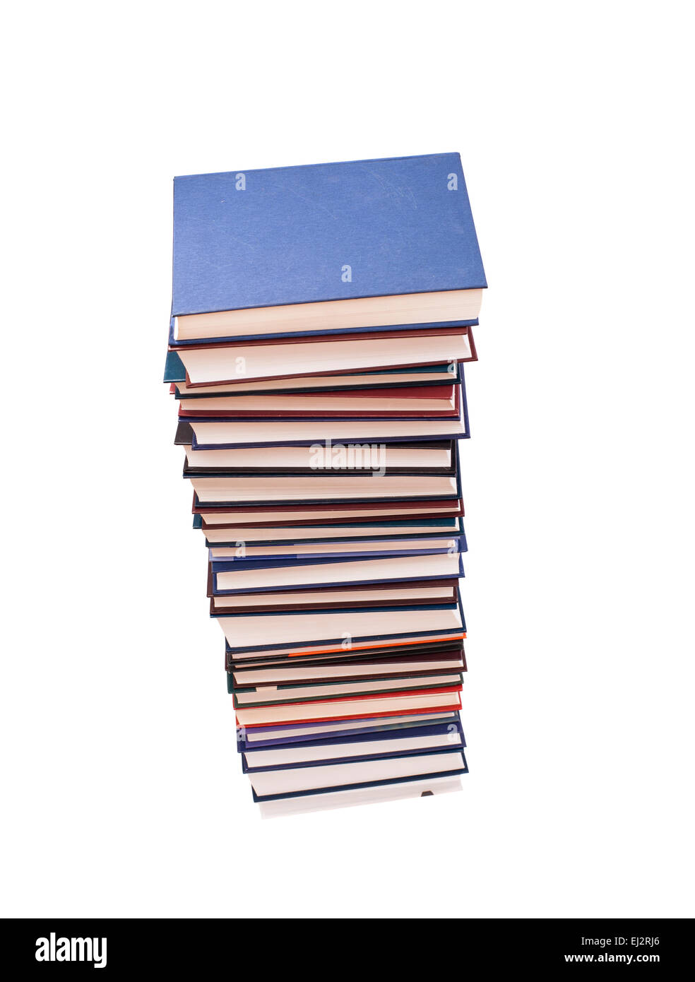 stack of color books on white background Stock Photo - Alamy