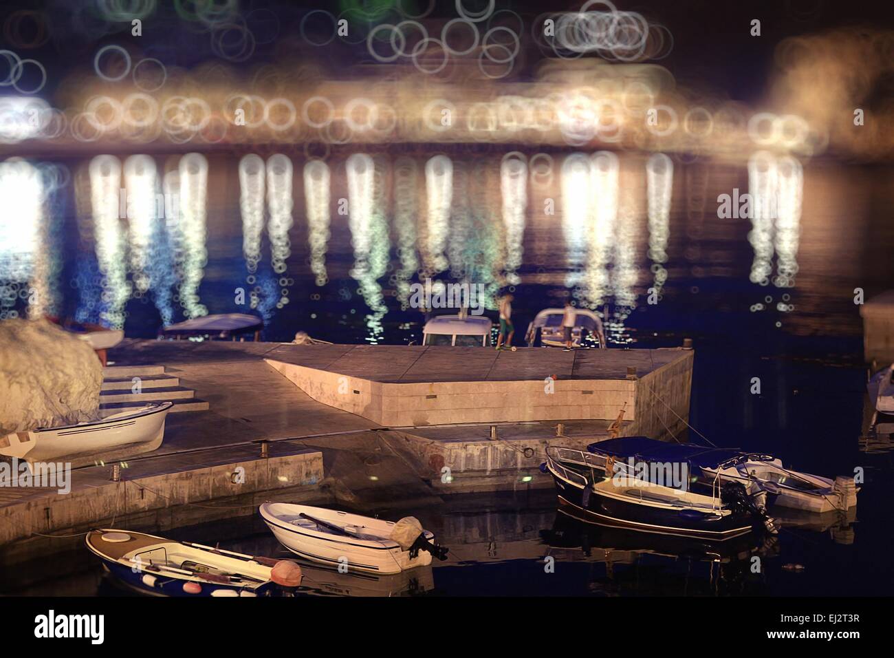 night landscape resort in Montenegro Stock Photo - Alamy