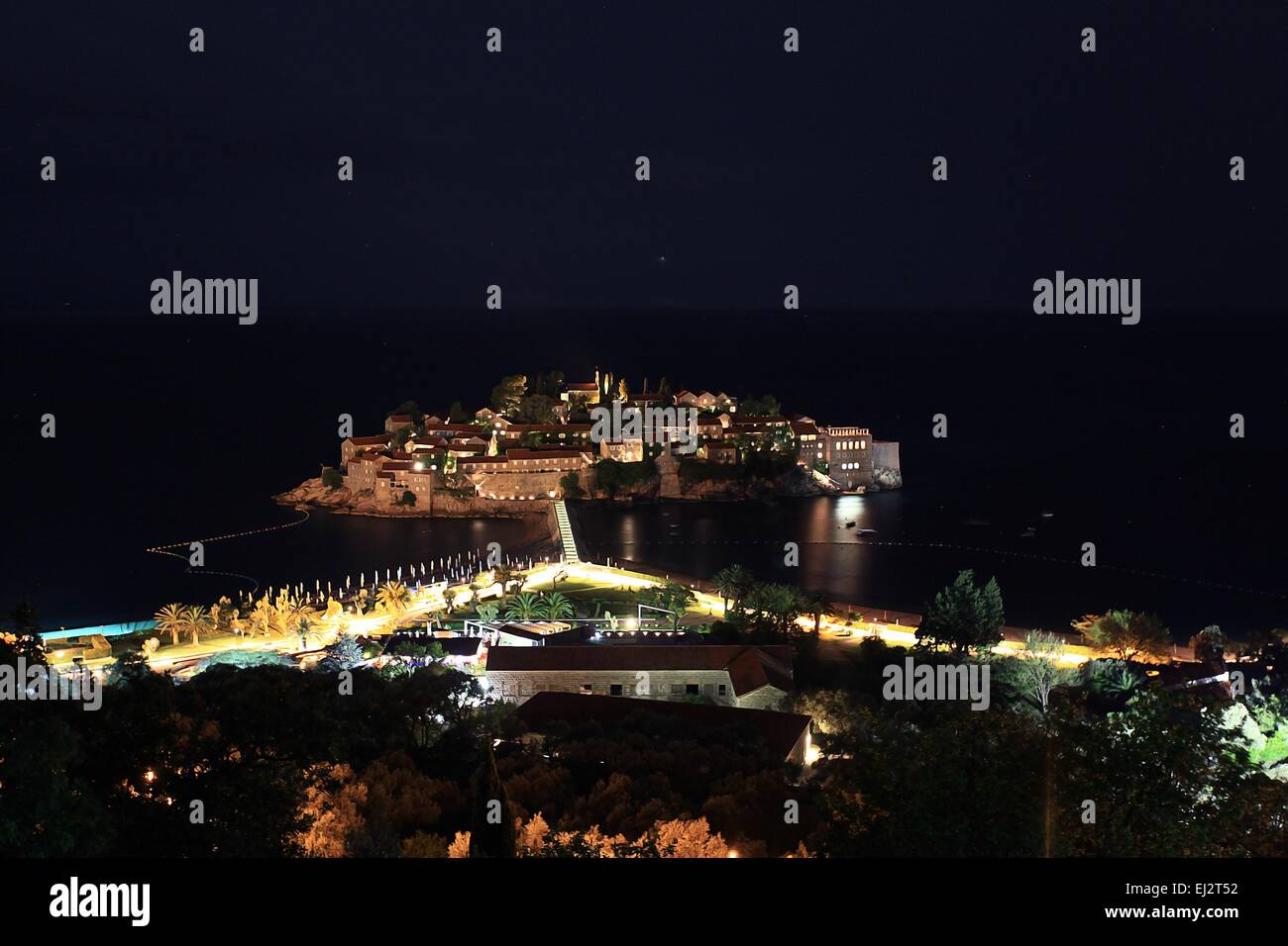 night landscape resort in Montenegro Stock Photo - Alamy