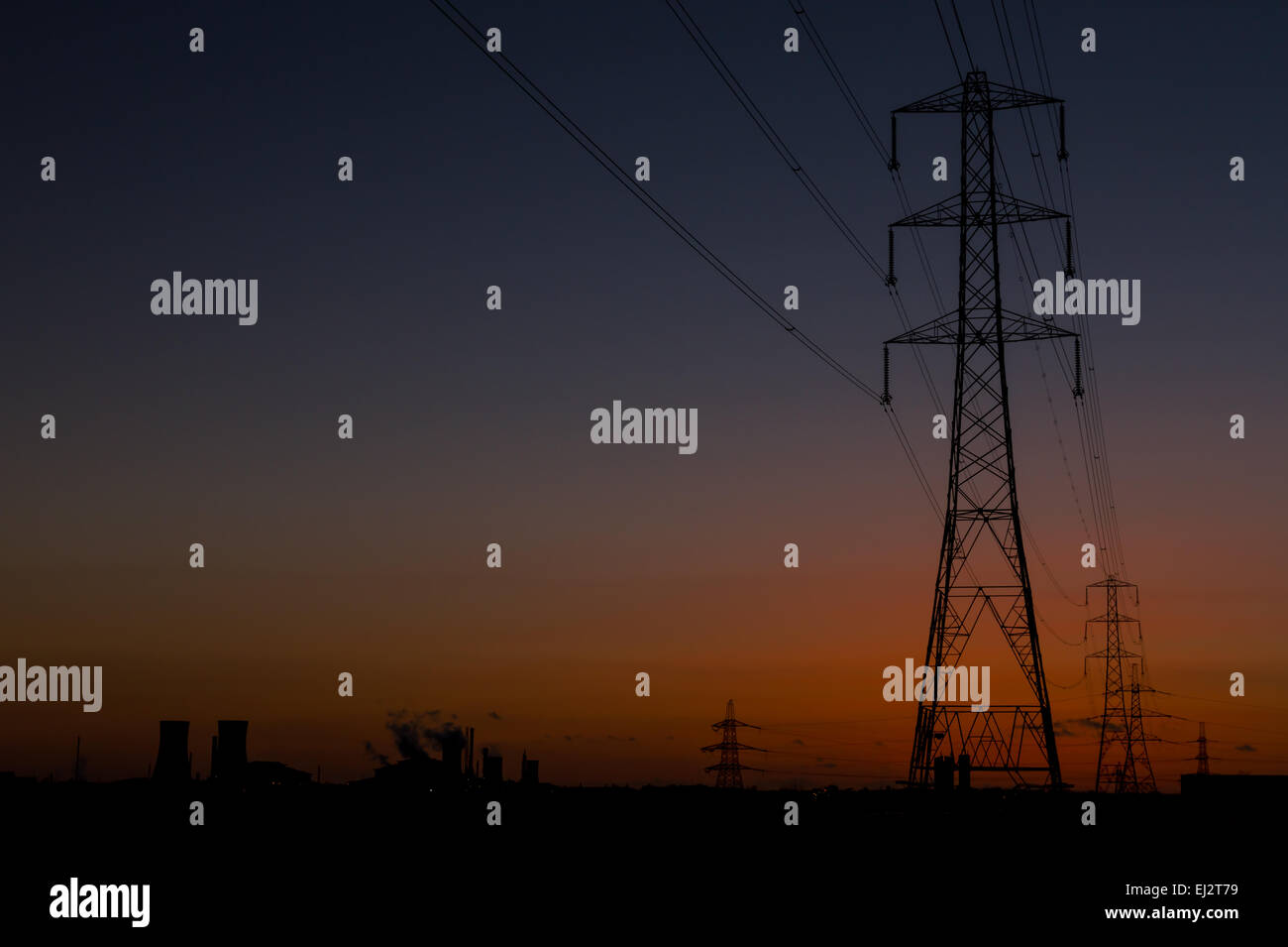Pylons to the distance hi-res stock photography and images - Alamy