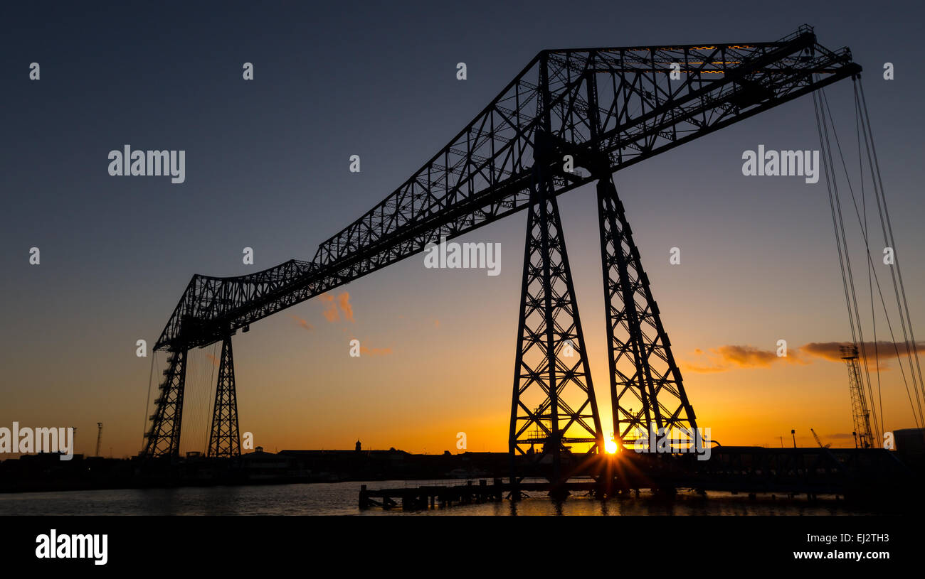 Tees transporter bridge at sunset Stock Photo - Alamy