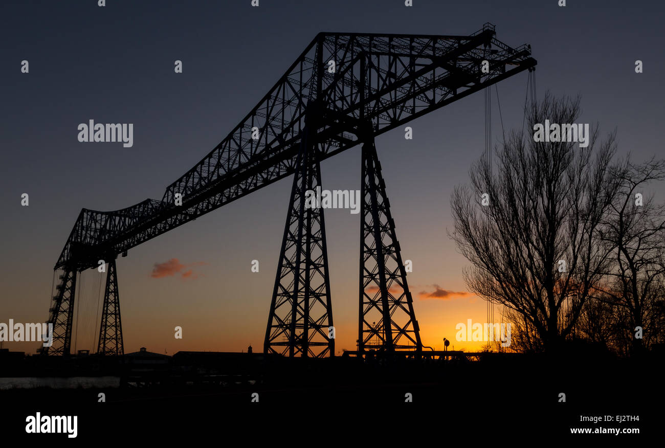 Tees transporter bridge at sunset Stock Photo - Alamy