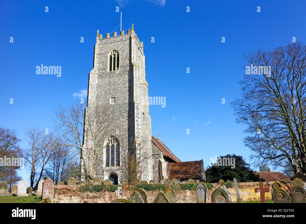 A view of the imposing tower of the parish church of St John the ...