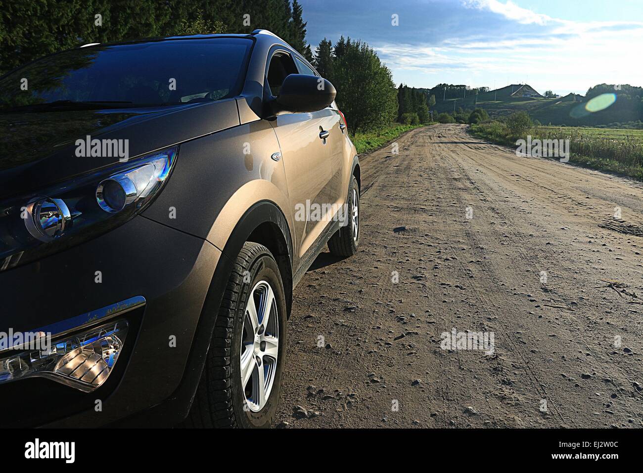 fragment of the modern car, metal, lights, optics Stock Photo - Alamy