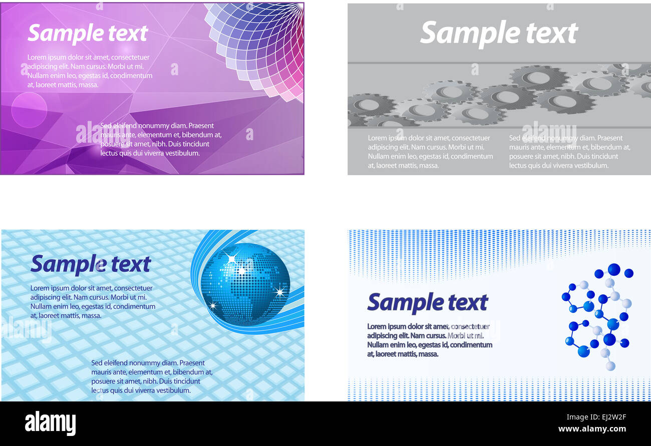 A Selection of Four Different Business Cards with Sample Text Stock ...