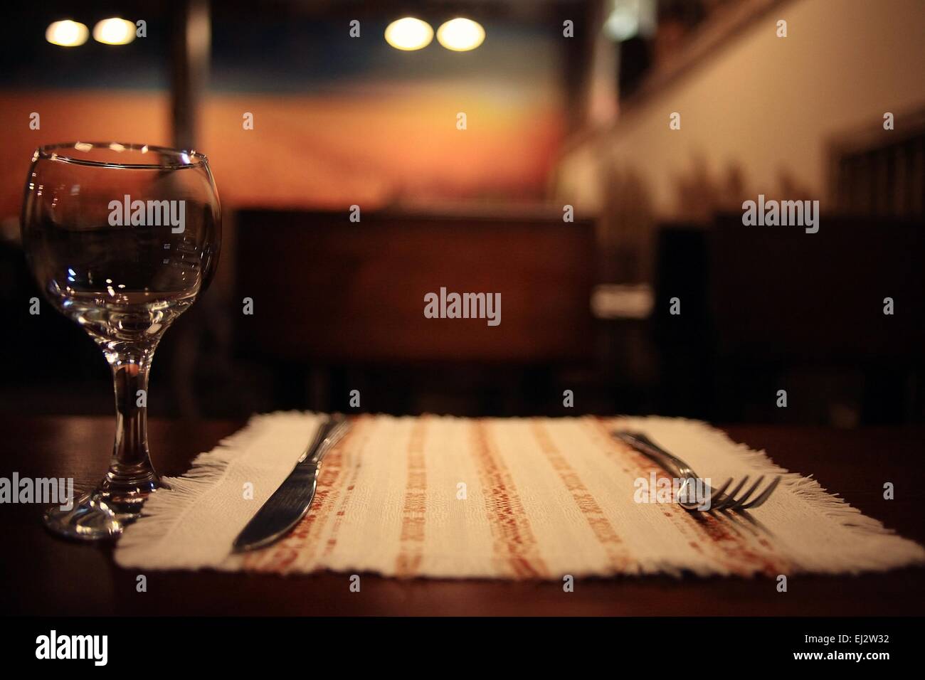 tableware, glass beakers in the restaurant Stock Photo - Alamy