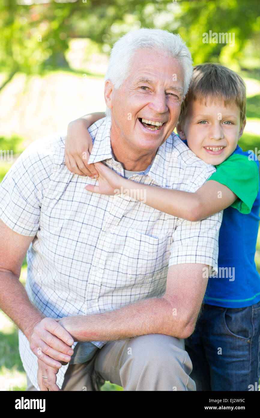 Happy grand father with his grandson Stock Photo - Alamy