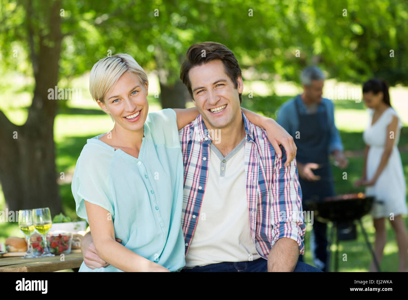 Happy couple barbecue hi-res stock photography and images - Alamy