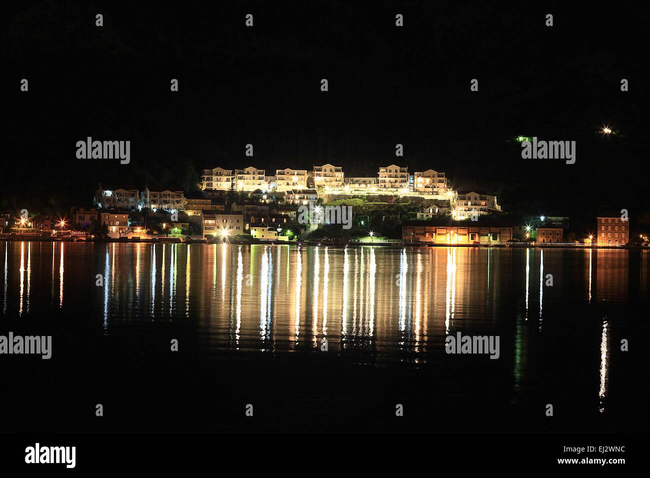 night landscape resort in Montenegro Stock Photo - Alamy