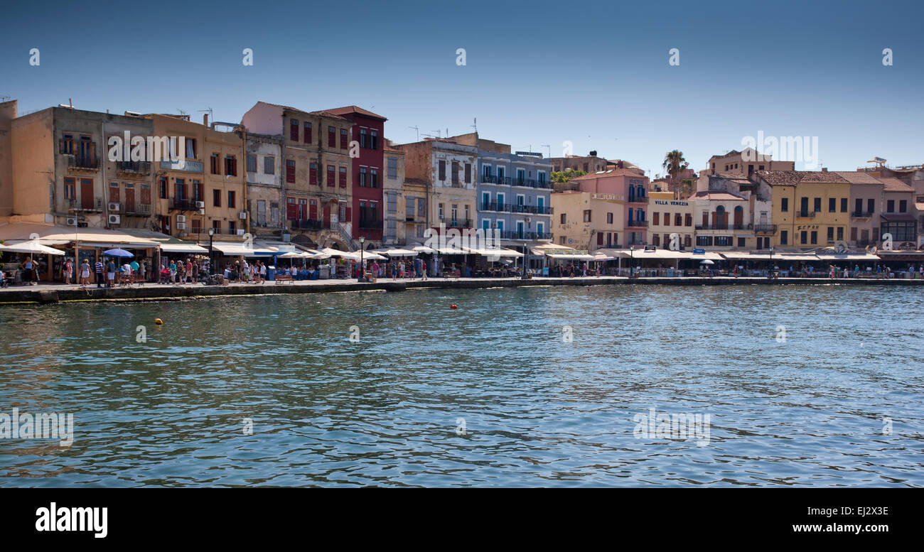 The Chania venetian Promenade in Crete, Greece Stock Photo - Alamy