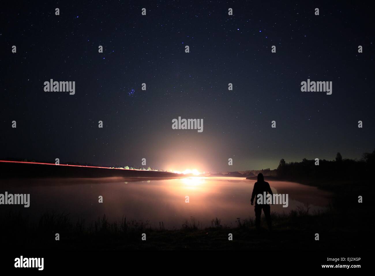 Starry sky with man hi-res stock photography and images - Alamy