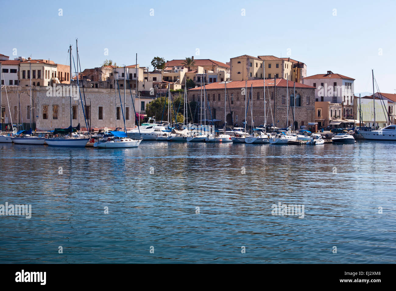 Chania venetian Harbour and Marina in Crete, Greece Stock Photo - Alamy