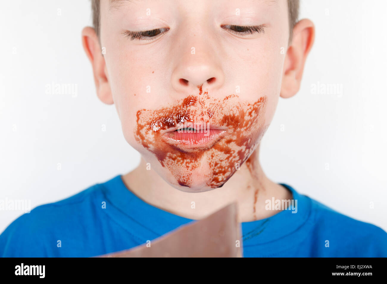 Child chocolate on face hi-res stock photography and images - Alamy