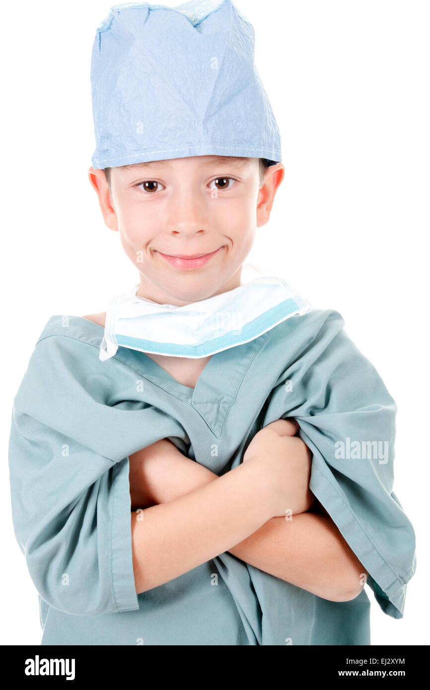 Young boy wearing as surgery doctor Stock Photo - Alamy