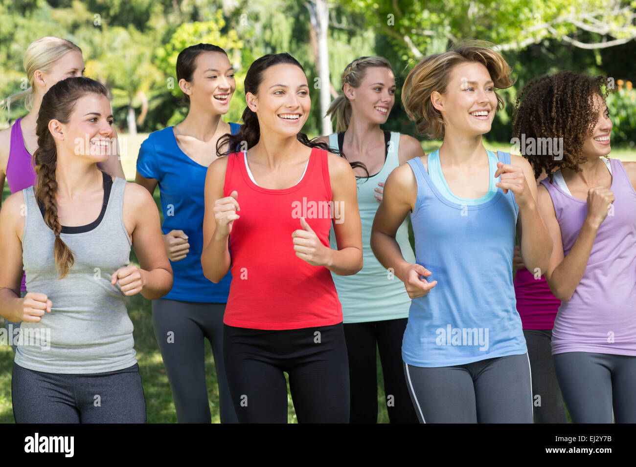 Fitness group running hi-res stock photography and images - Alamy