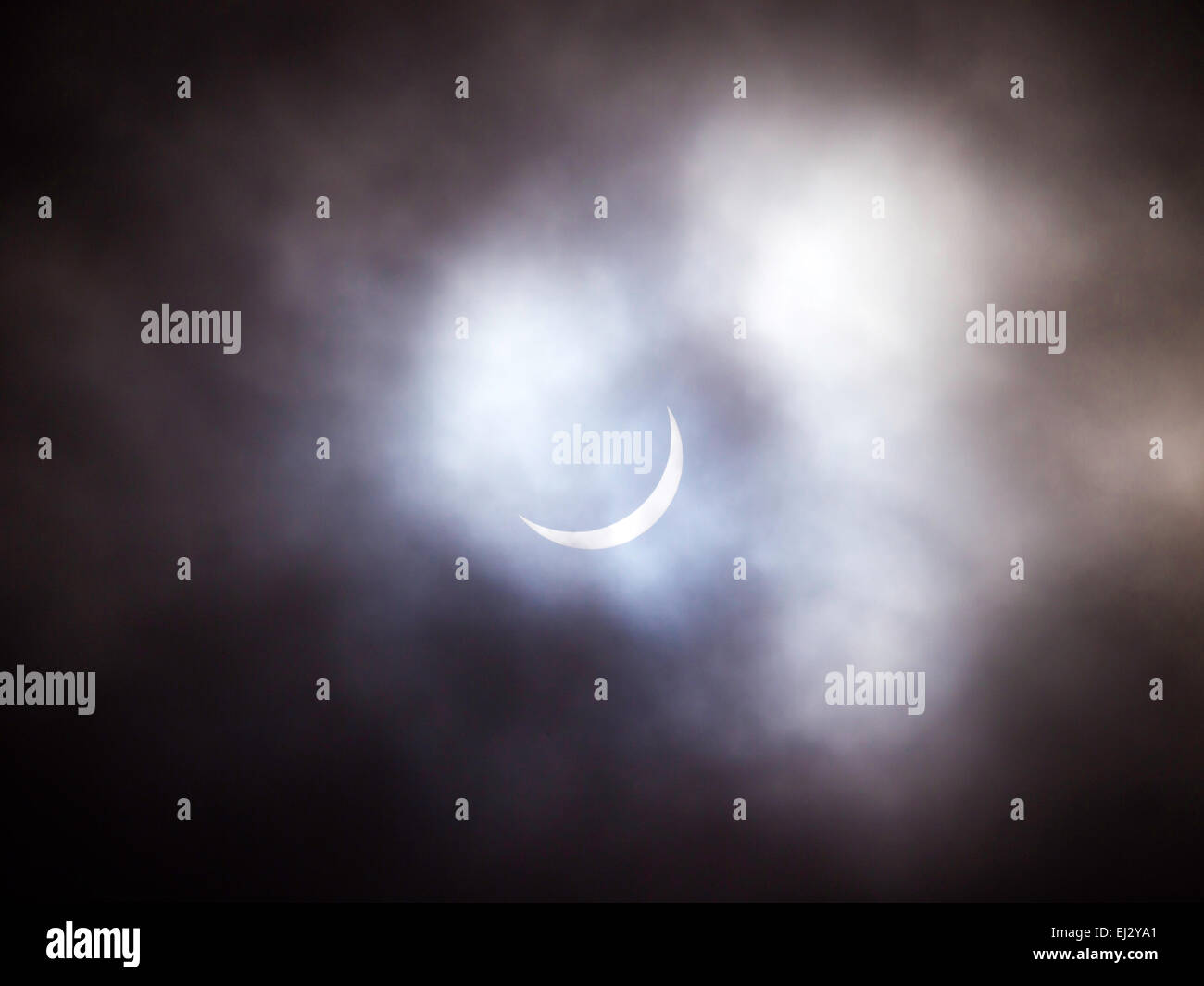 North Yorkshire, UK. 20th March, 2015. A solar eclipse occurred at 9:30 ...