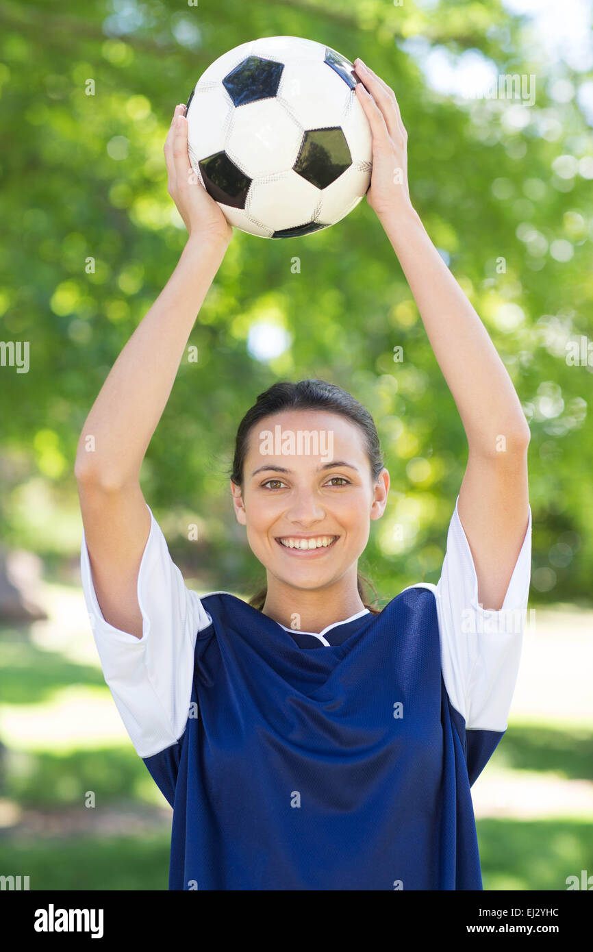 Portrait female football player standing hi-res stock photography and ...