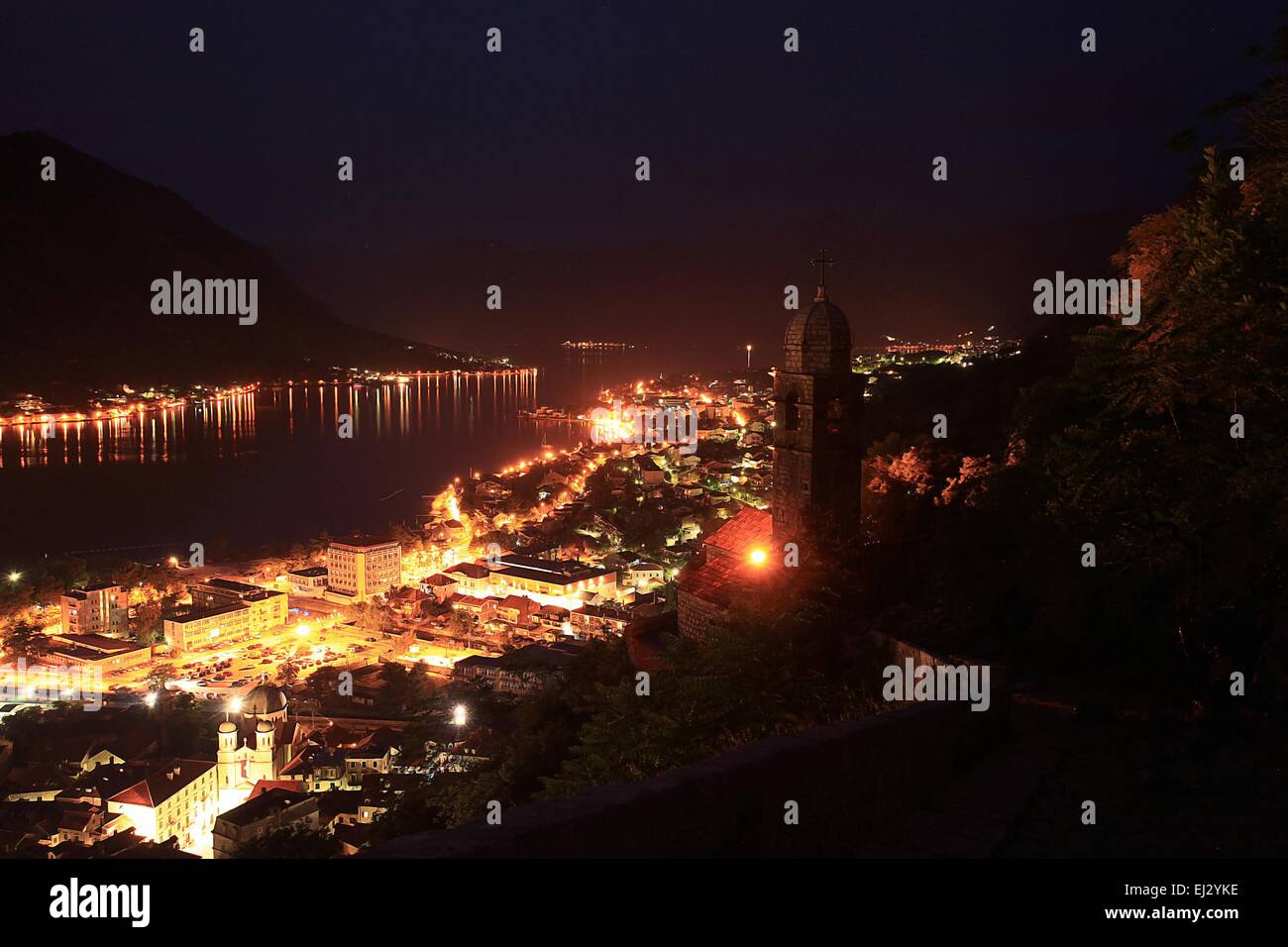 night landscape resort in Montenegro Stock Photo - Alamy
