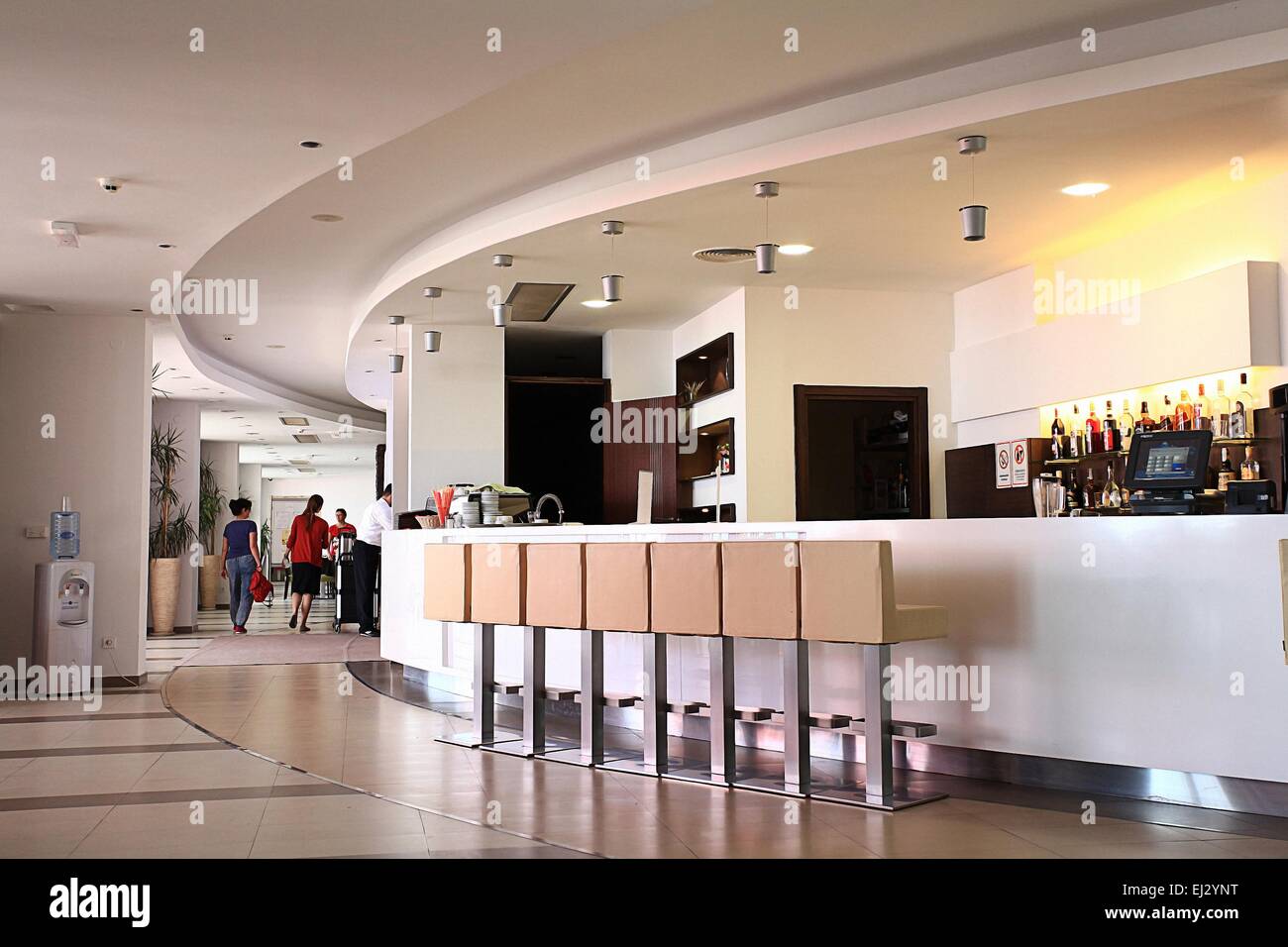 hotel reception morning window Stock Photo - Alamy