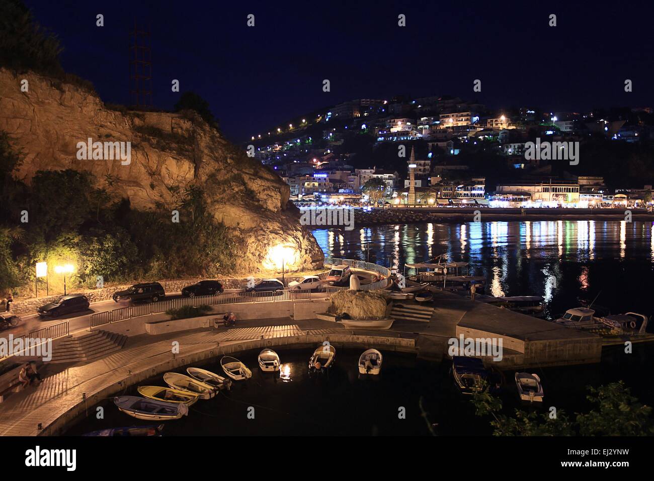 night landscape resort in Montenegro Stock Photo - Alamy