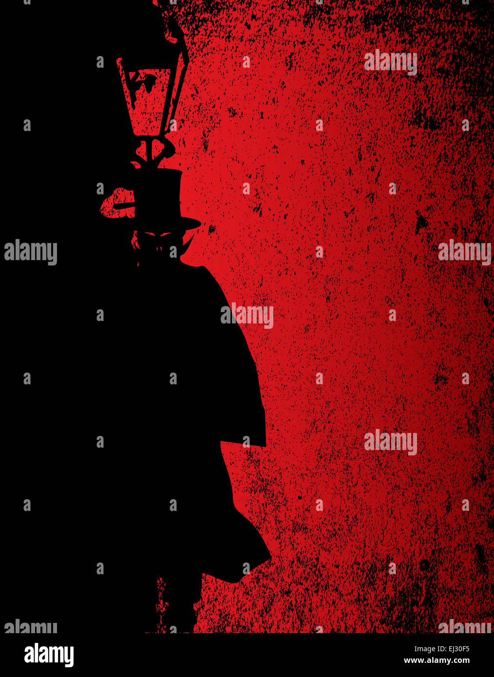 Dark vampire by the light of a gas street lamp Stock Photo - Alamy