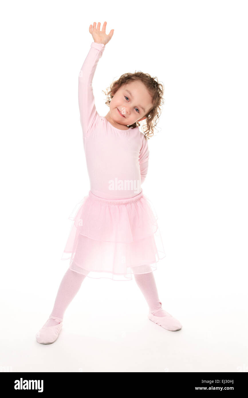 little girl balerina dancer isolated on white background Stock Photo ...