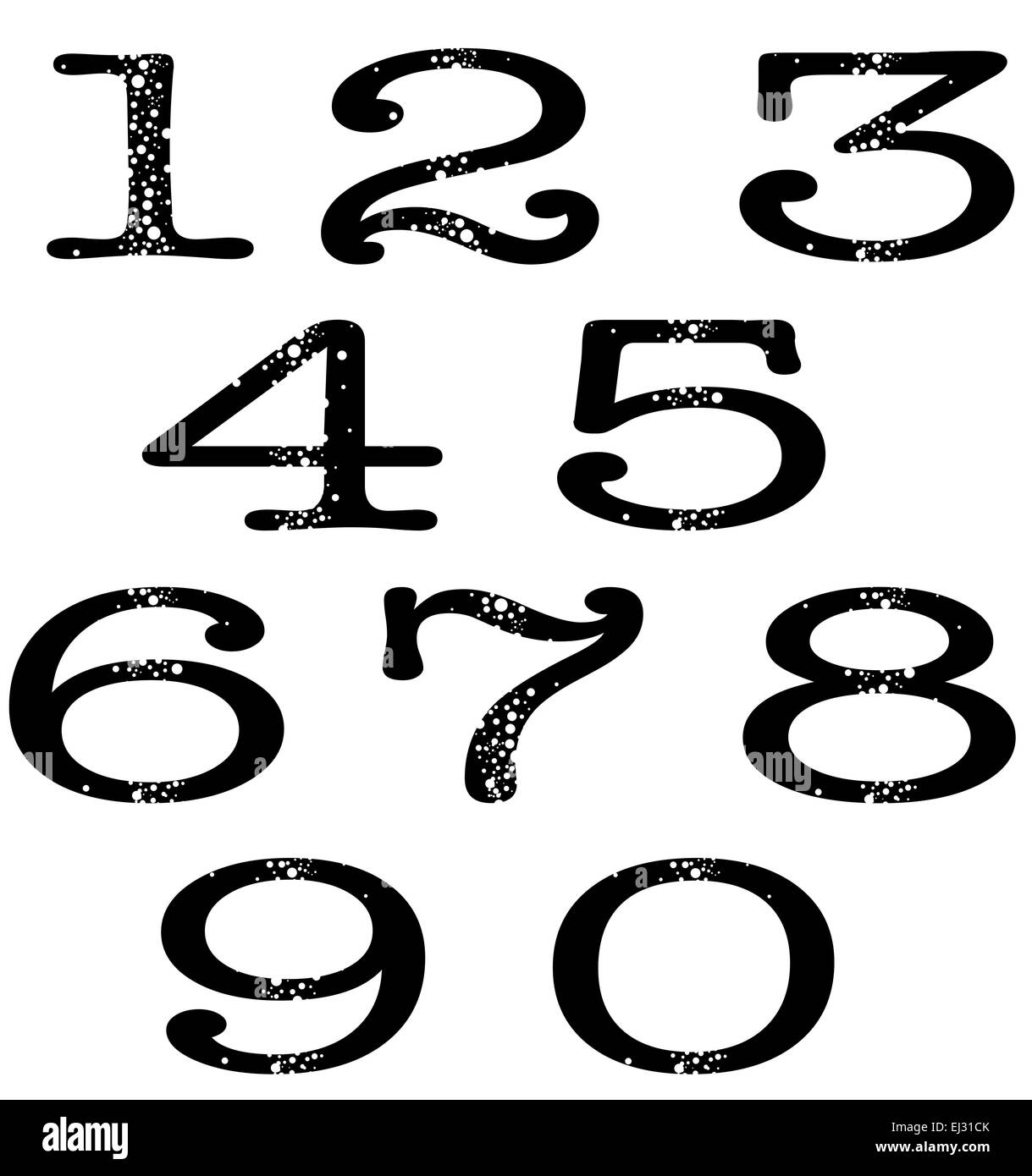 A number created from rising bubbles, isolated on white Stock Photo - Alamy